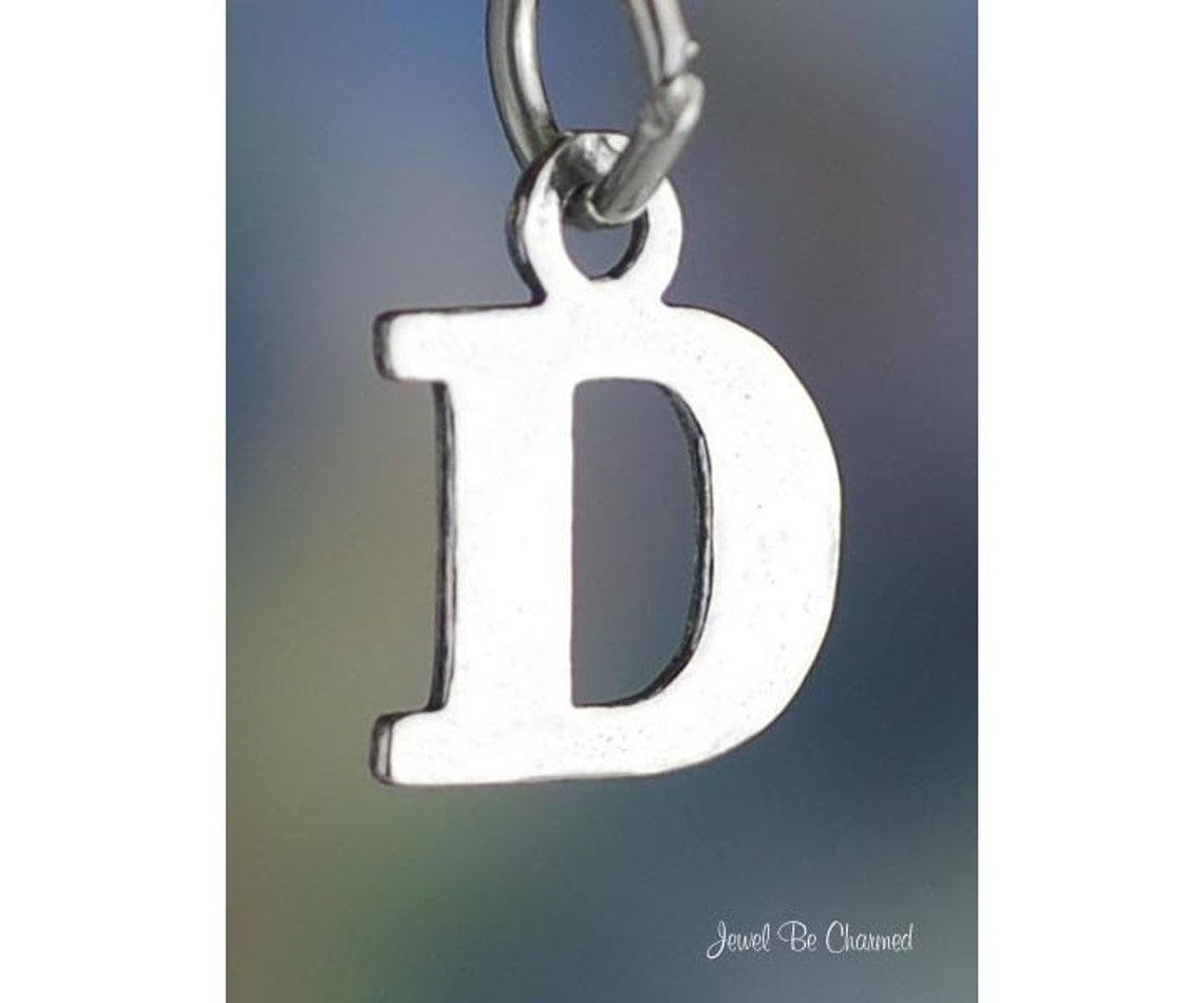 Sterling Silver Small Letter D Charm Initial Capital Letters | Etsy