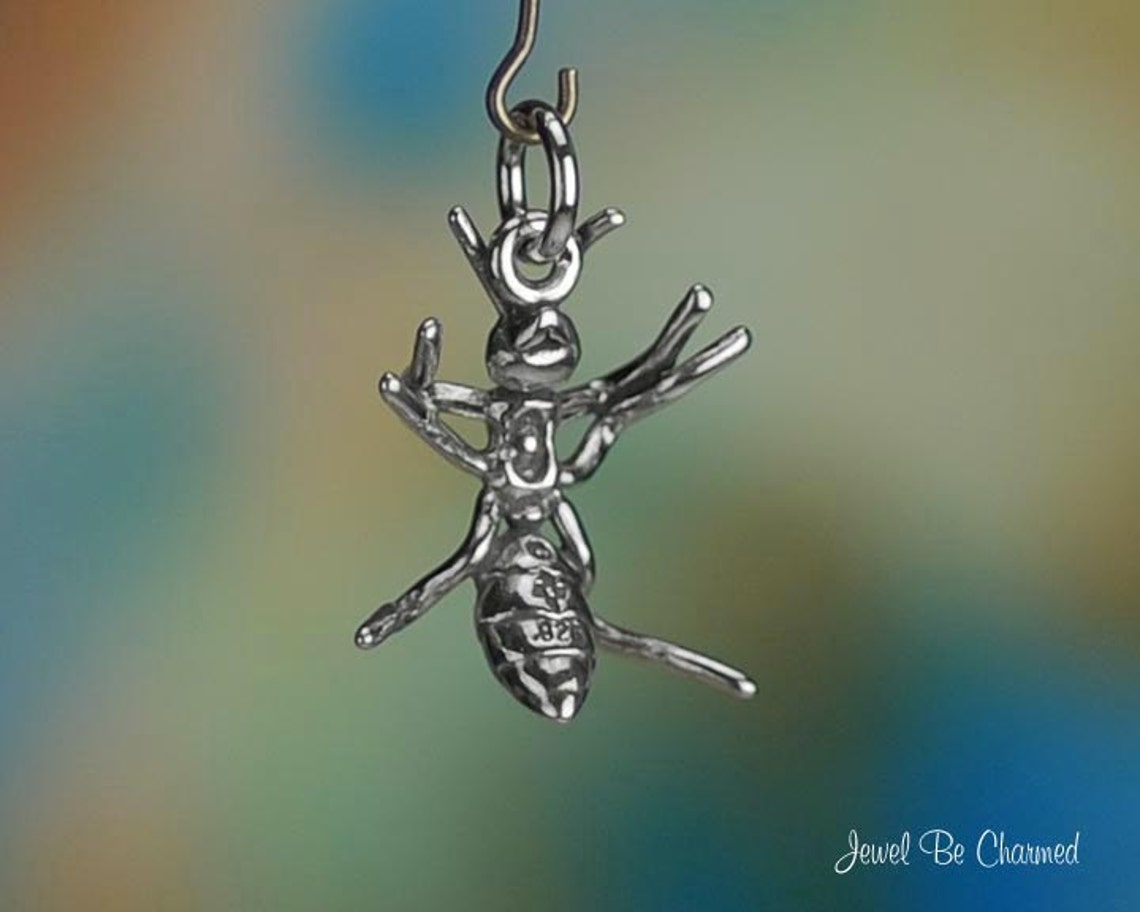 Sterling Silver Ant Charm Six Legged Insect Picnic Ants 3D | Etsy