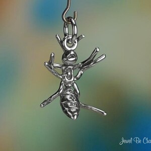Sterling Silver Ant Charm Six Legged Insect Picnic Ants 3D Solid .925 ...