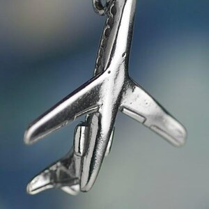 Sterling Silver Jet Plane Airplane Charm Passenger Flight 3D Solid 925 ...