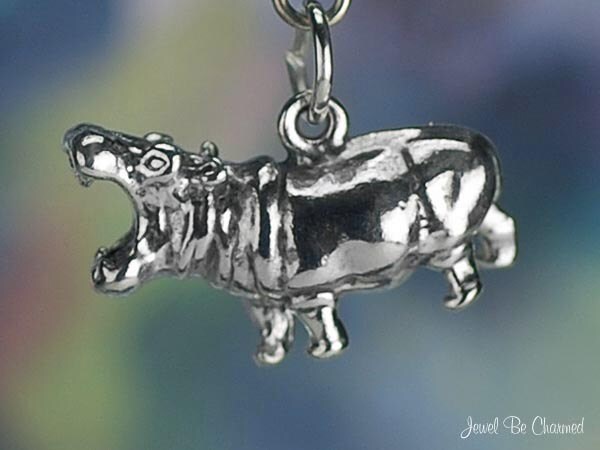 Sterling Silver Hippo Hippopotamus Charm Africa Safari 3D Solid .925 - Etsy