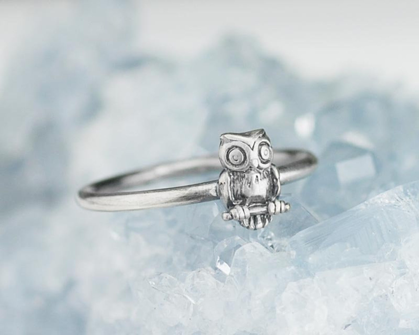 Sterling Silver Owl Ring Solid .925 Night Owl Rings Custom - Etsy
