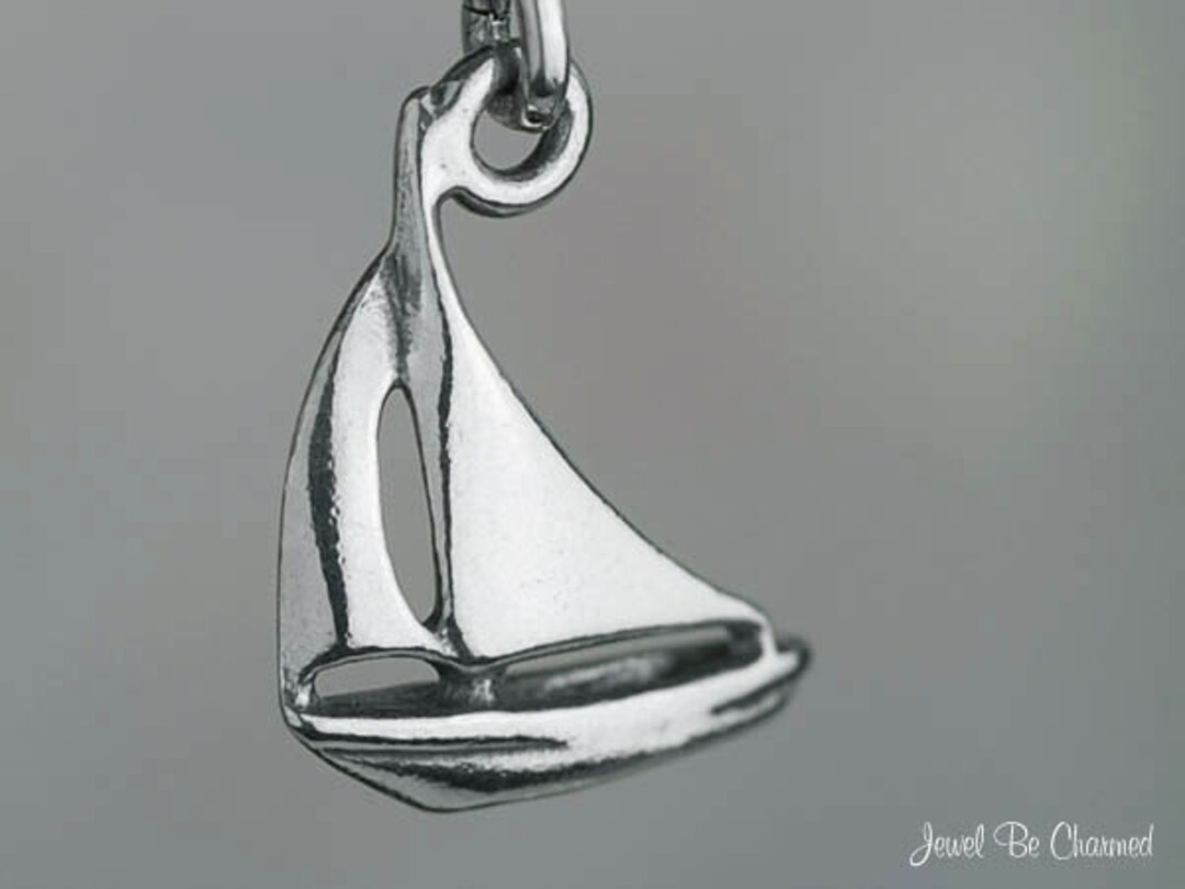 Small Sterling Silver Sailboat Charm Boat Sailing Nautical Solid .925 ...