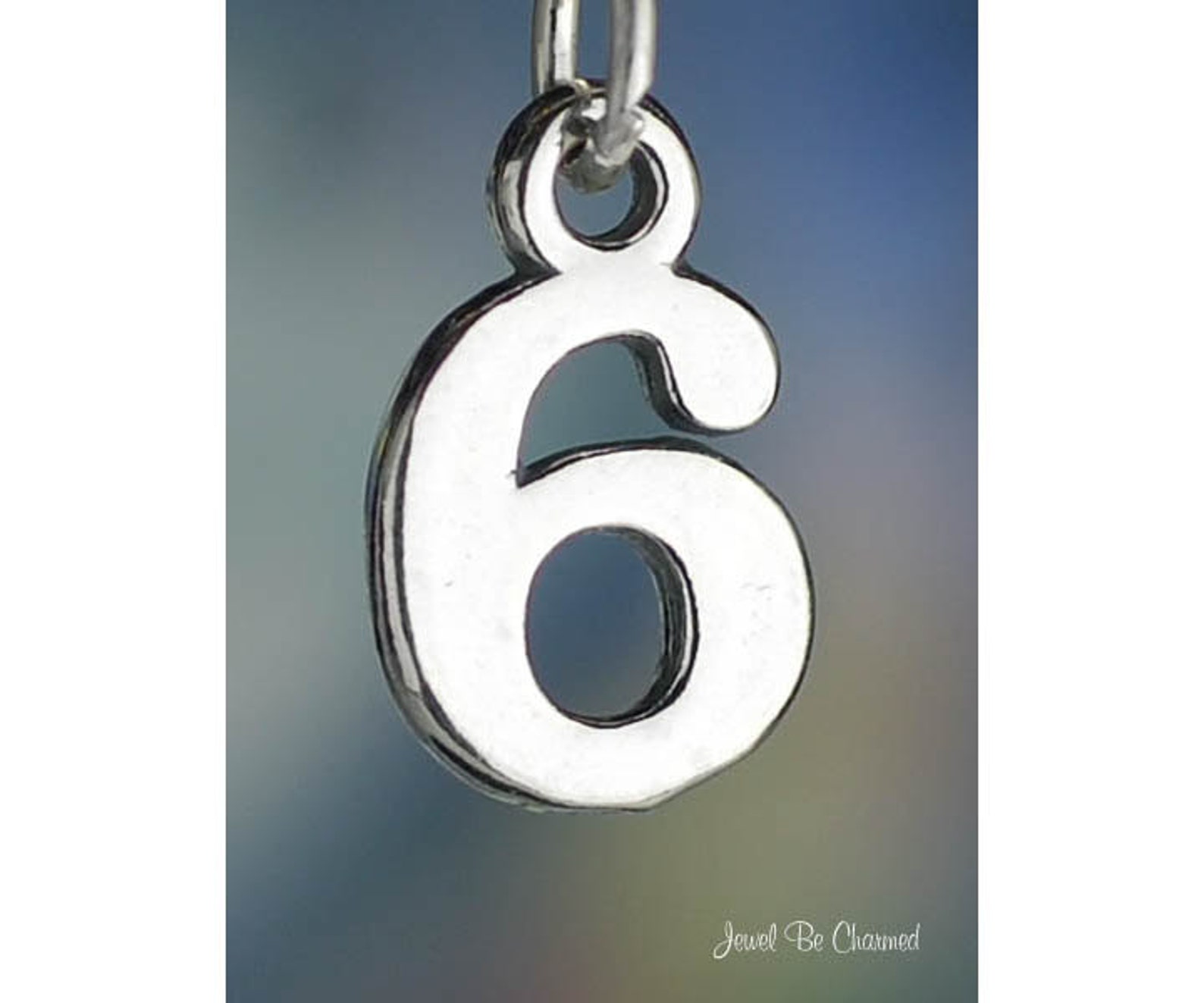Sterling Silver Six Number 6 Charm Numeral Digit Age Date - Etsy