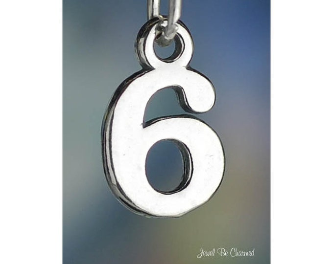 Sterling Silver Six Number 6 Charm Numeral Digit Age Date Solid .925 - Etsy