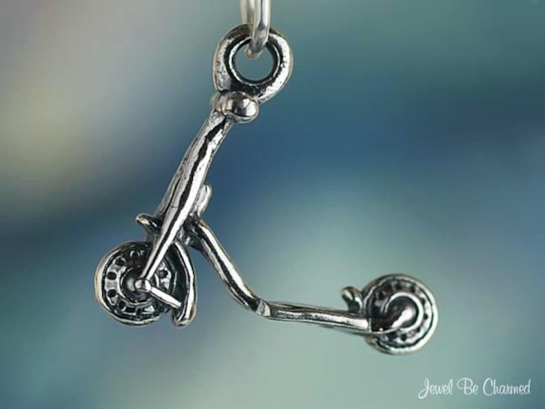 Sterling Silver Kick or Push Scooter Charm Toy Scooters 3D - Etsy