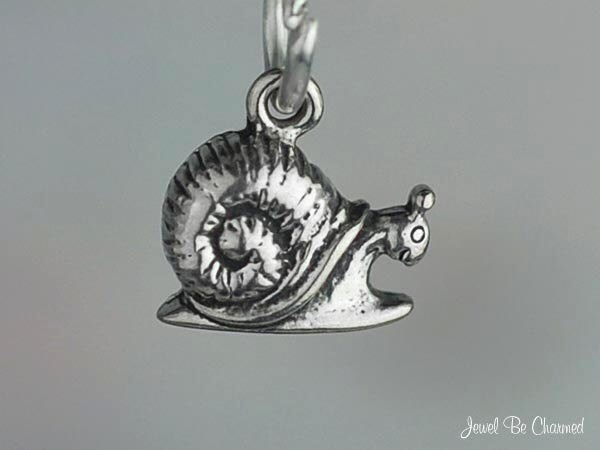 Miniature Sterling Silver Snail Charm Happy Snails Tiny Solid .925 - Etsy