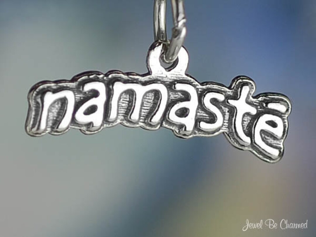 Sterling Silver Namaste Charm Yoga India Nepal Greeting Solid .925 - Etsy