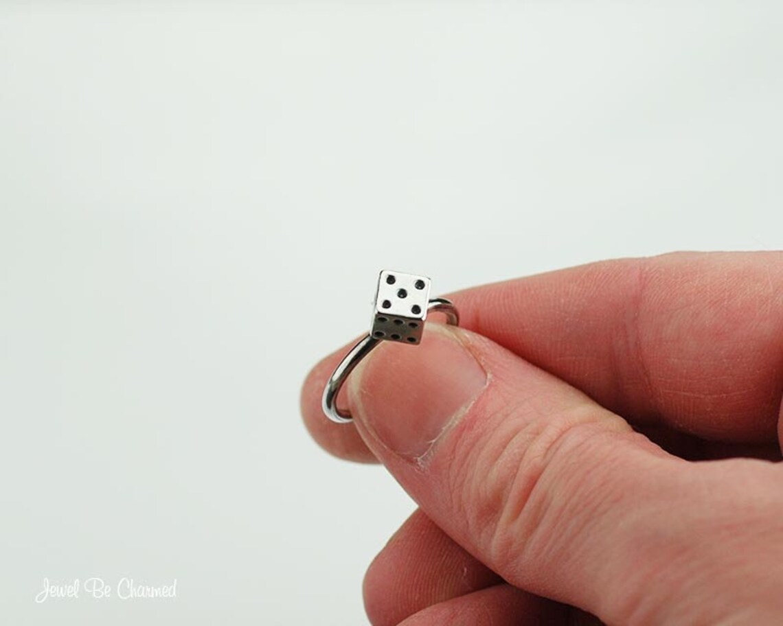 Sterling Silver Dice Ring Solid .925 Dice Game Rings Custom - Etsy