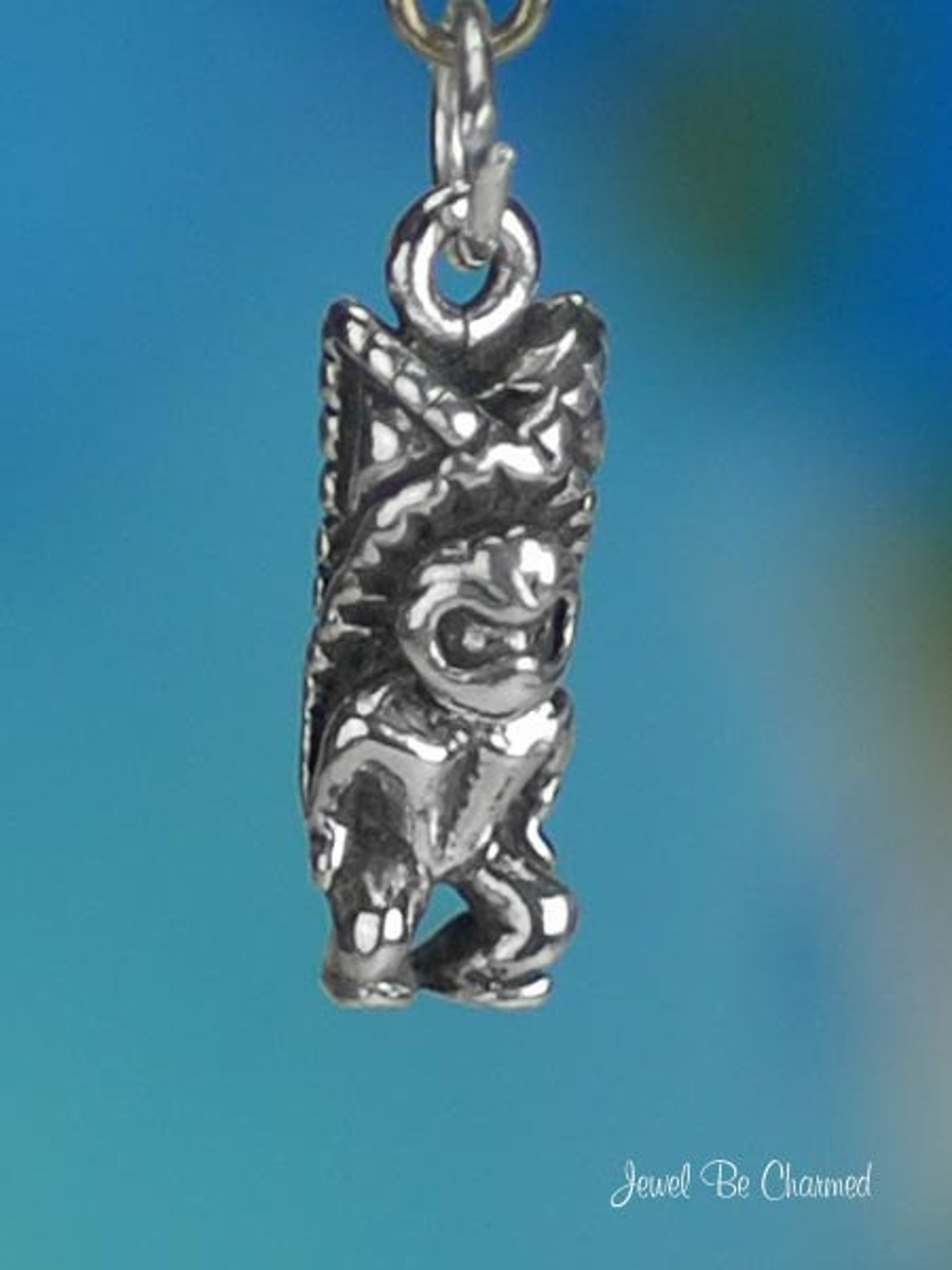 Sterling Silver Tiki Charm Lono Fertility Peace Hawaii 3D - Etsy