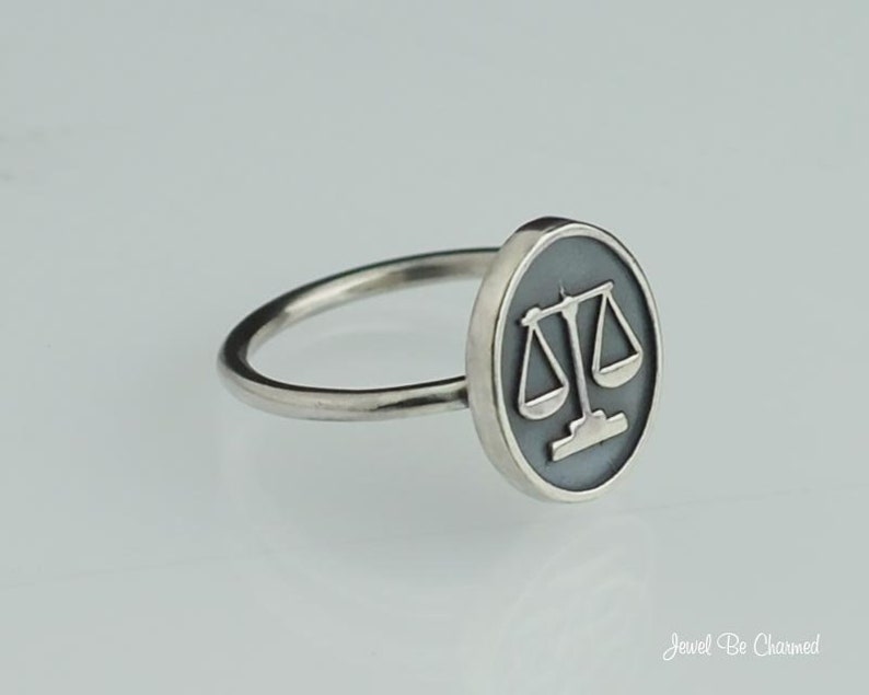 Sterling Silver Scales of Justice Ring Solid 925 Law Rings | Etsy