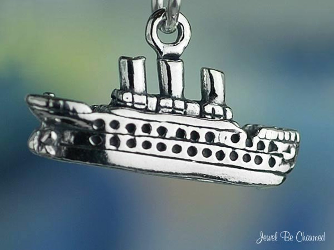 Sterling Silver Cruise Ship Charm Boat Voyage Vacation 3D Solid .925 - Etsy
