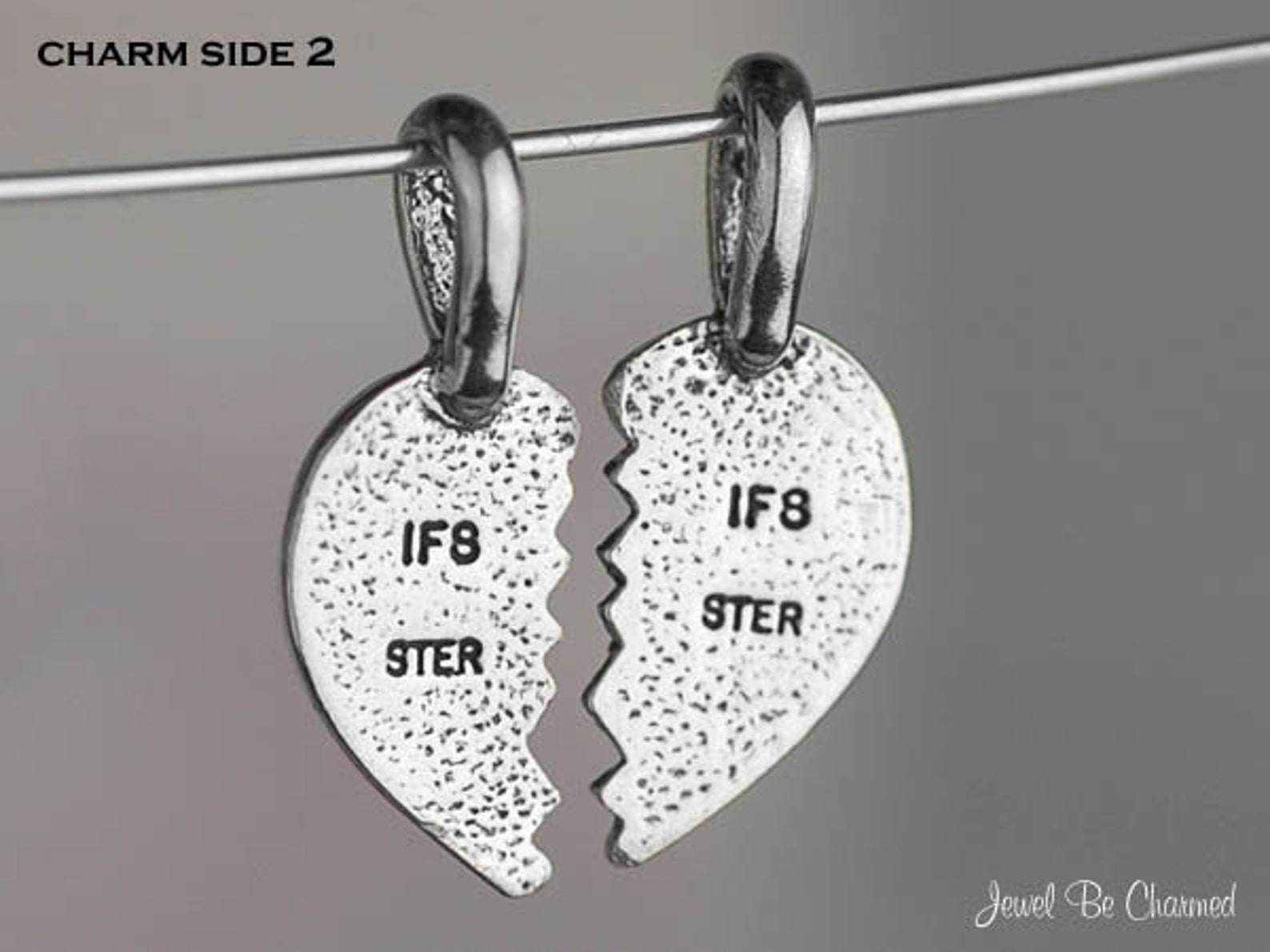 Sterling Silver Two Piece Best Friends CHARM or PENDANT Solid - Etsy