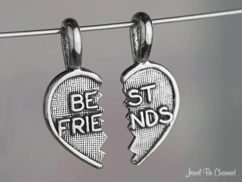 Sterling Silver Two Piece Best Friends CHARM or PENDANT Solid - Etsy