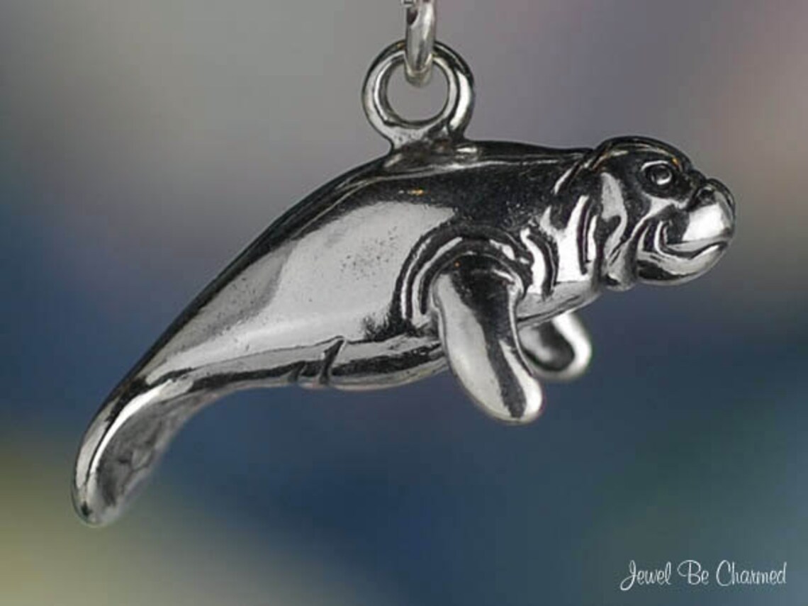 Sterling Silver 3D Manatee Charm Beach Ocean Manatees Solid .925 - Etsy