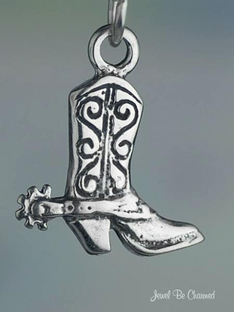 Sterling Silver Cowboy Boot Charm Spur Western Horse Riding - Etsy