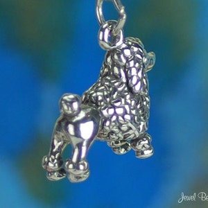 Sterling Silver Poodle Charm Purebred Poodles Dog Breed 3D Solid .925 ...