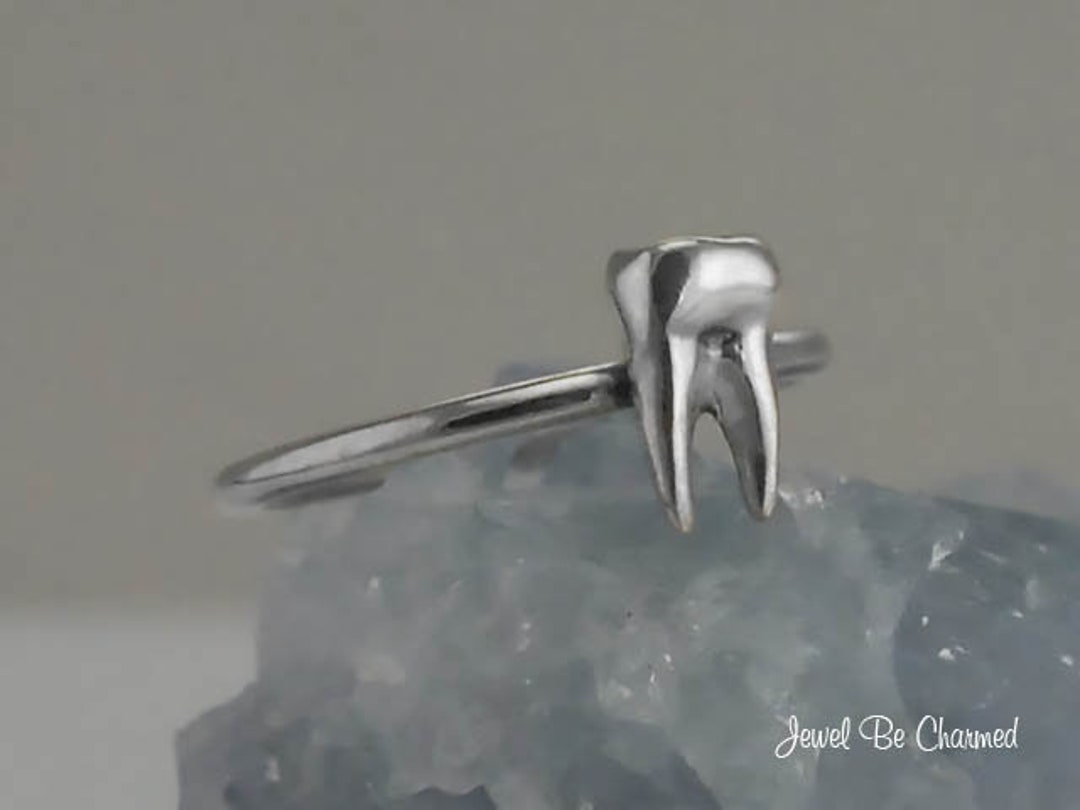 Sterling Silver Tooth Ring Solid .925 Dentist Molar Ring Custom Sizes ...