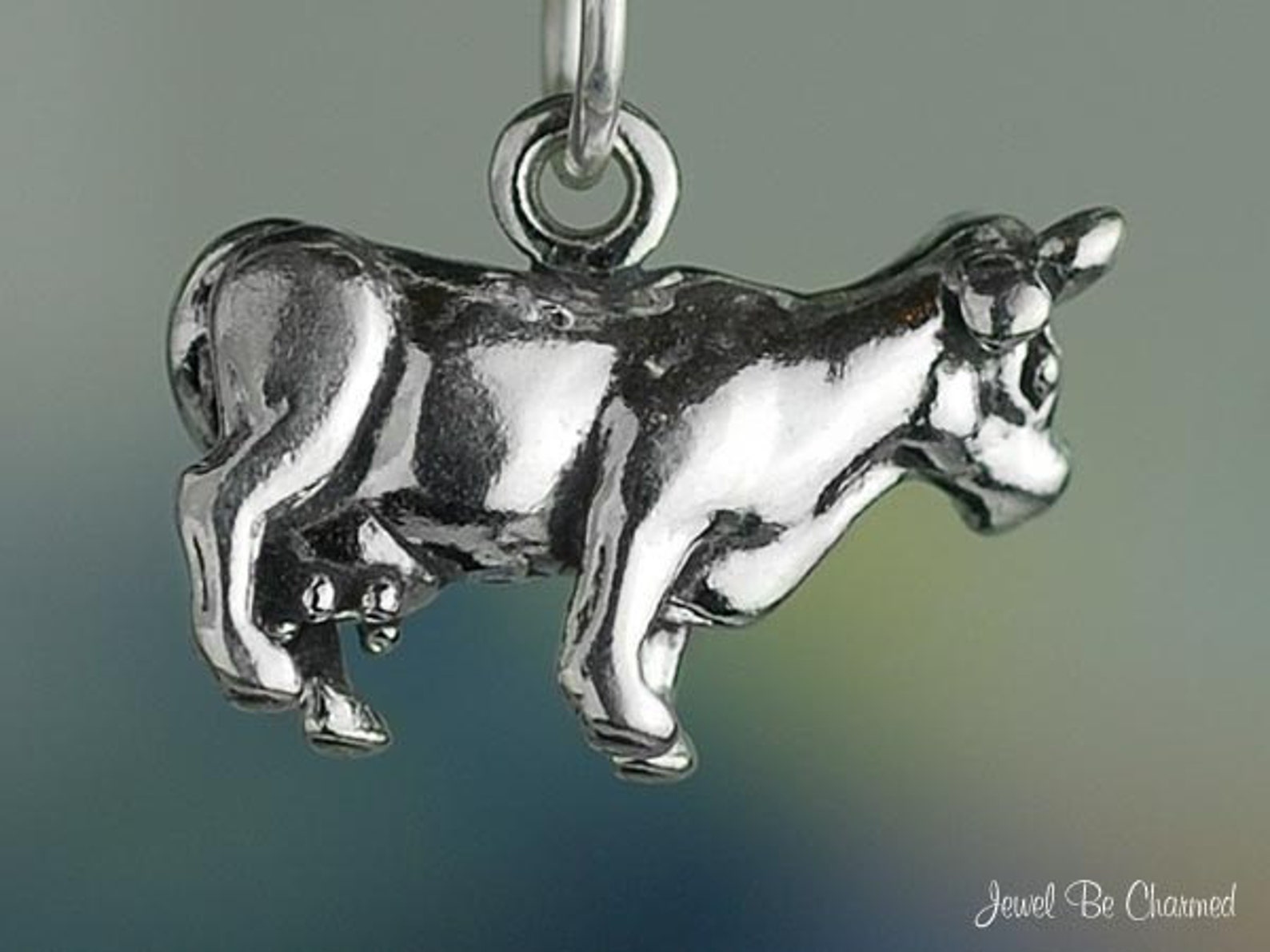 Sterling Silver Cow Charm Cows Dairy Farm Barnyard Animal 3D - Etsy