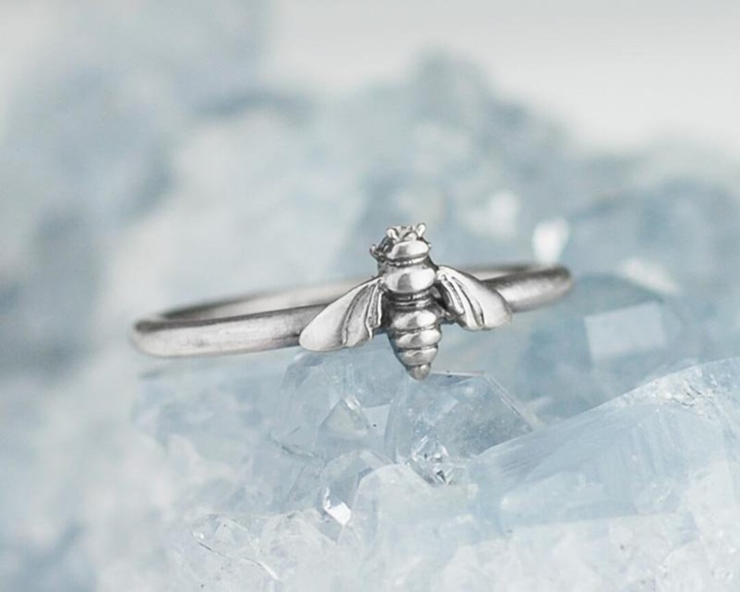Sterling Silver Bee Ring Solid .925 Bumblebee Ring Bees Custom Sizes - Etsy