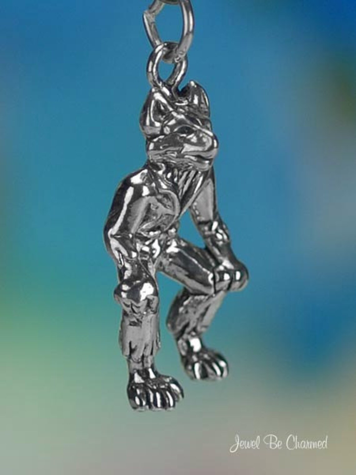 Sterling Silver Wolfman Charm Werewolf Monster Halloween 3D | Etsy