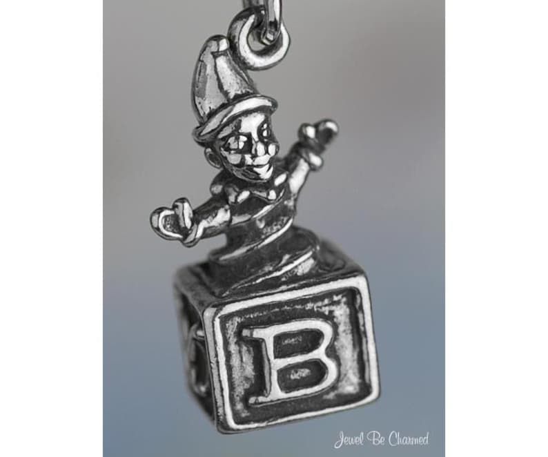 Sterling Silver Jack in the Box Charm Play Toy Children 3D Solid .925 ...