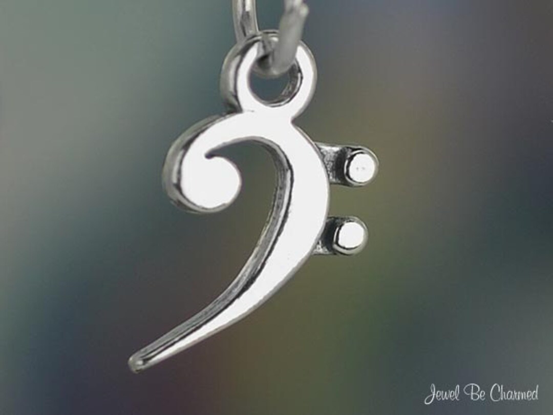 Sterling Silver Bass Clef Charm Musicians Sheet Music Small Solid .925 ...