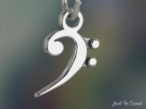 Sterling Silver Bass Clef Charm Musicians Sheet Music Small - Etsy