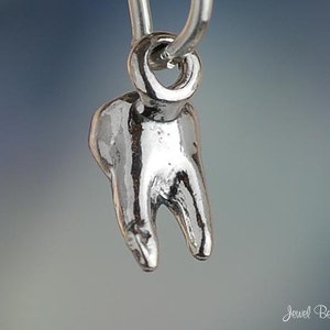 Sterling Silver Tooth Charm Molar Dentist Orthodontist 3D Solid .925 - Etsy