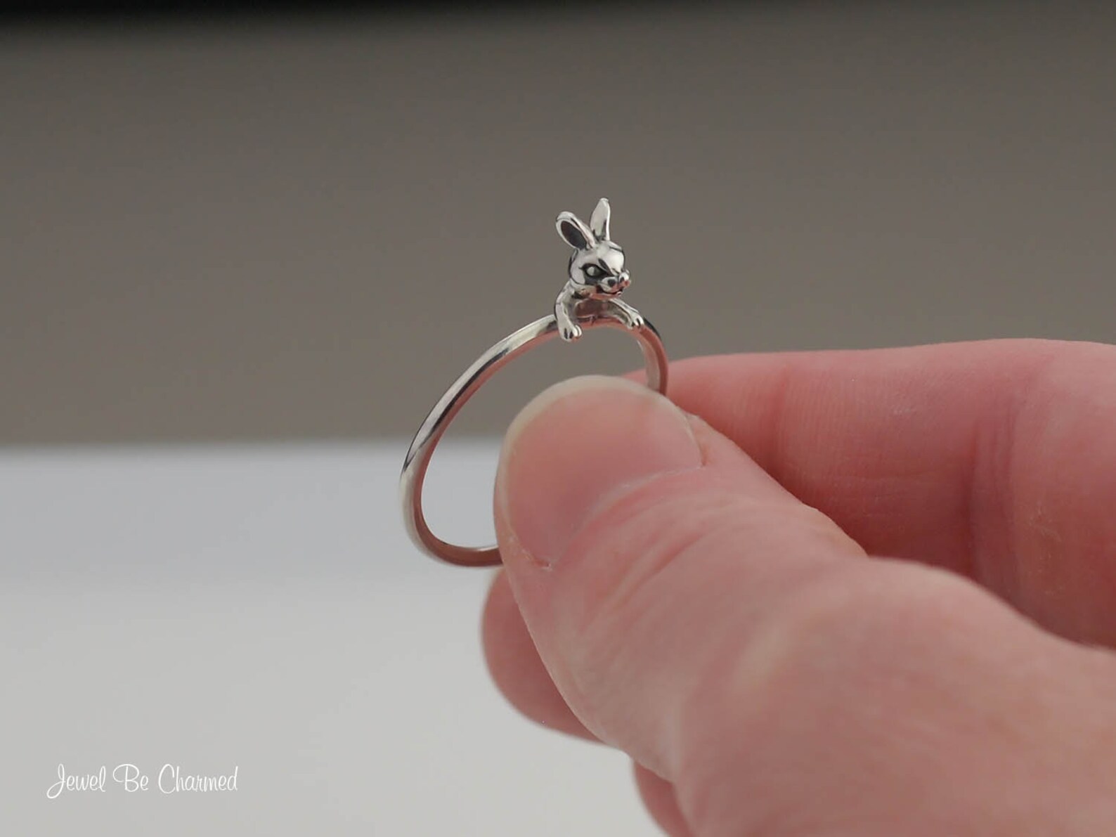 Sterling Silver Cute Bunny Rabbit Ring Solid .925 Bunnies Custom Sizes ...