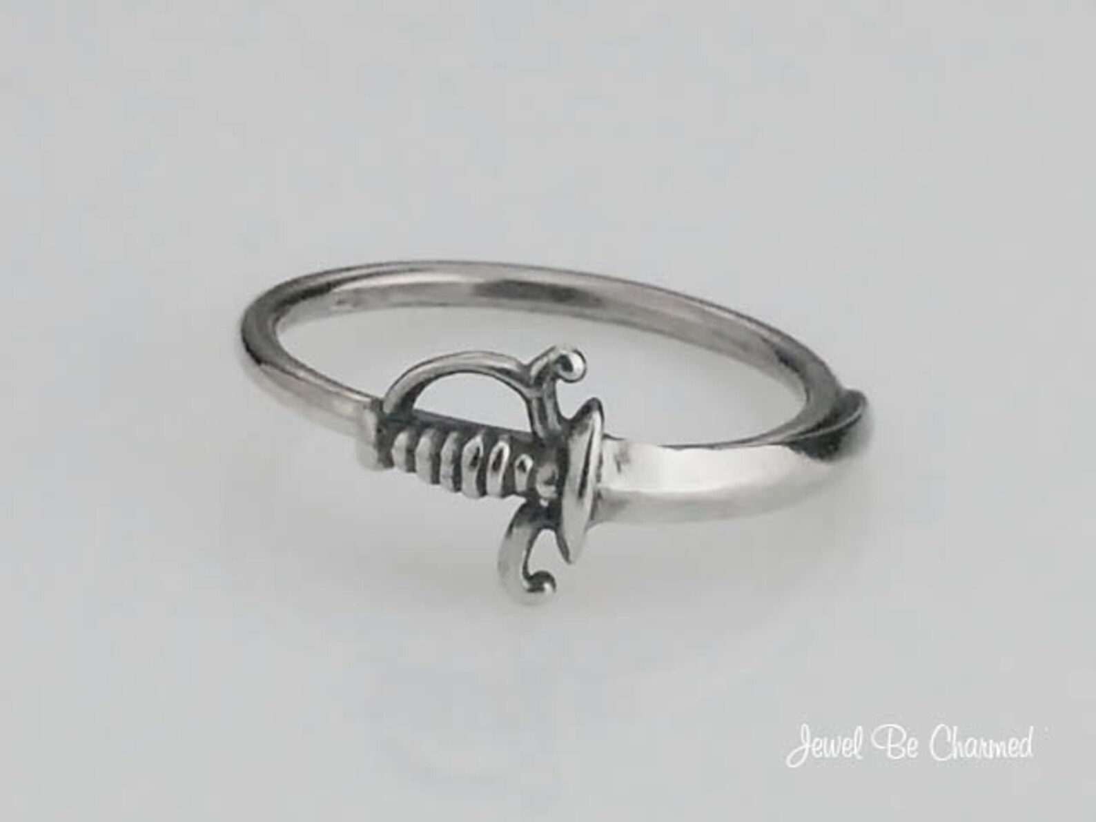 Sterling Silver Sword Ring or Dagger Ring Solid 925 Weapon Custom Size ...