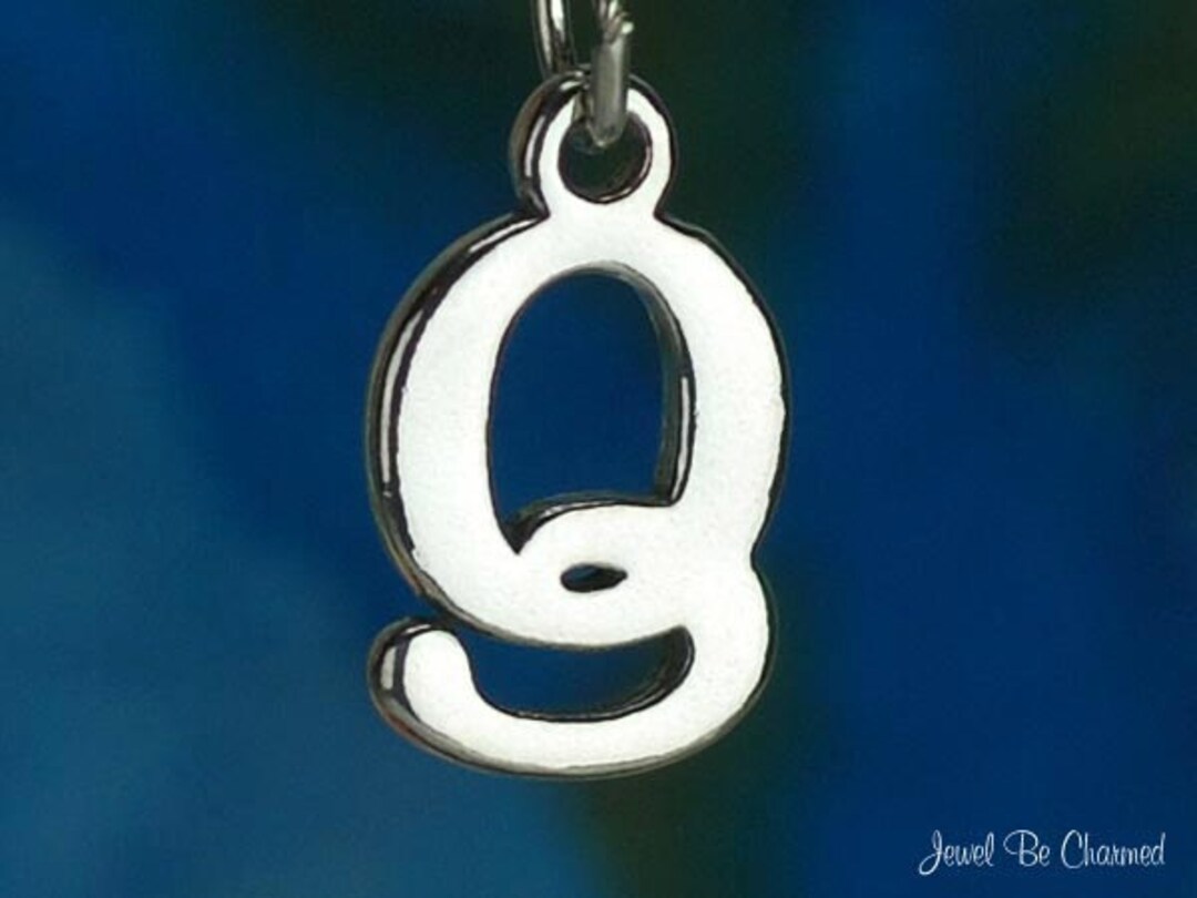 Sterling Silver Capital Letter Q Charm Initial Alphabet Solid .925 - Etsy