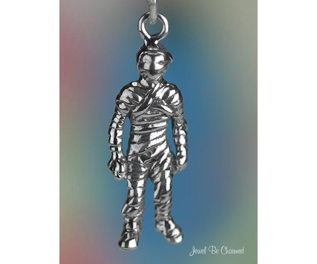 Sterling Silver Mummy Charm Egyptian or Halloween Theme 3D Solid .925 ...