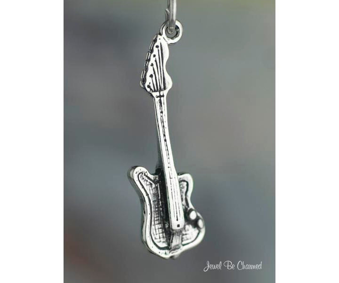 Sterling Silver Electric Guitar Charm Music Guitarist 3D Solid .925 - Etsy
