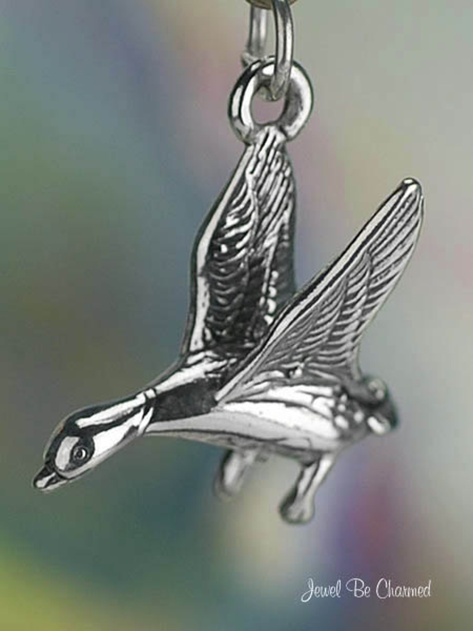 Sterling Silver Duck or Goose Charm Geese Water Bird 3D Solid .925 - Etsy