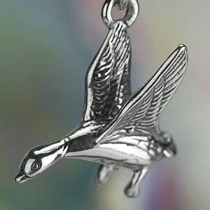 Sterling Silver Duck or Goose Charm Geese Water Bird 3D Solid .925 - Etsy