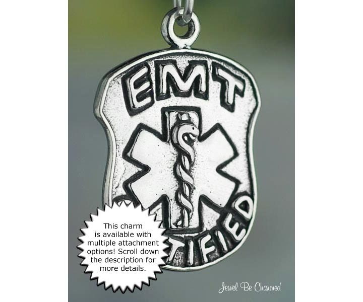 Sterling Silver EMT Emergency Medical Technician Badge Charm | Etsy