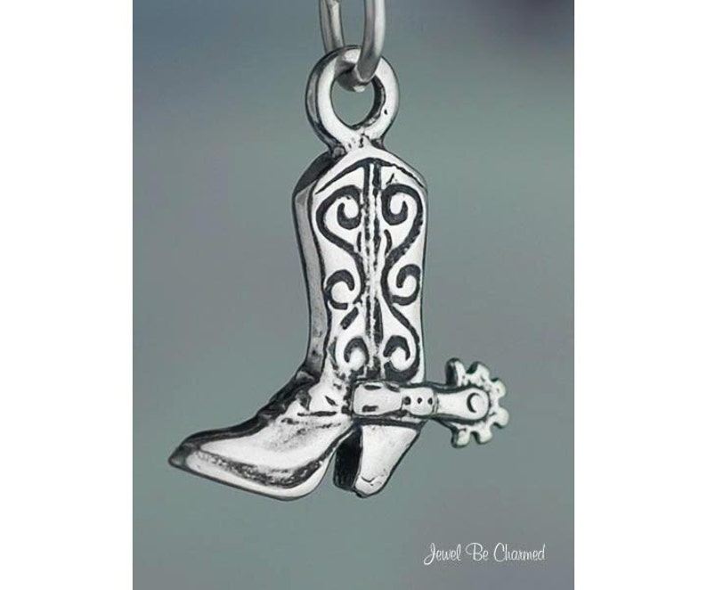Sterling Silver Cowboy Boot Charm Spur Western Horse Riding - Etsy