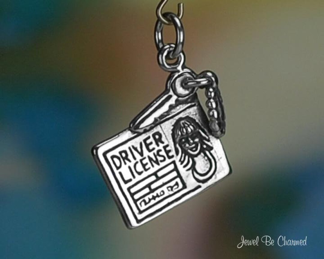 Sterling Silver Driver License Charm Car Key Teen Drivers Solid .925 - Etsy