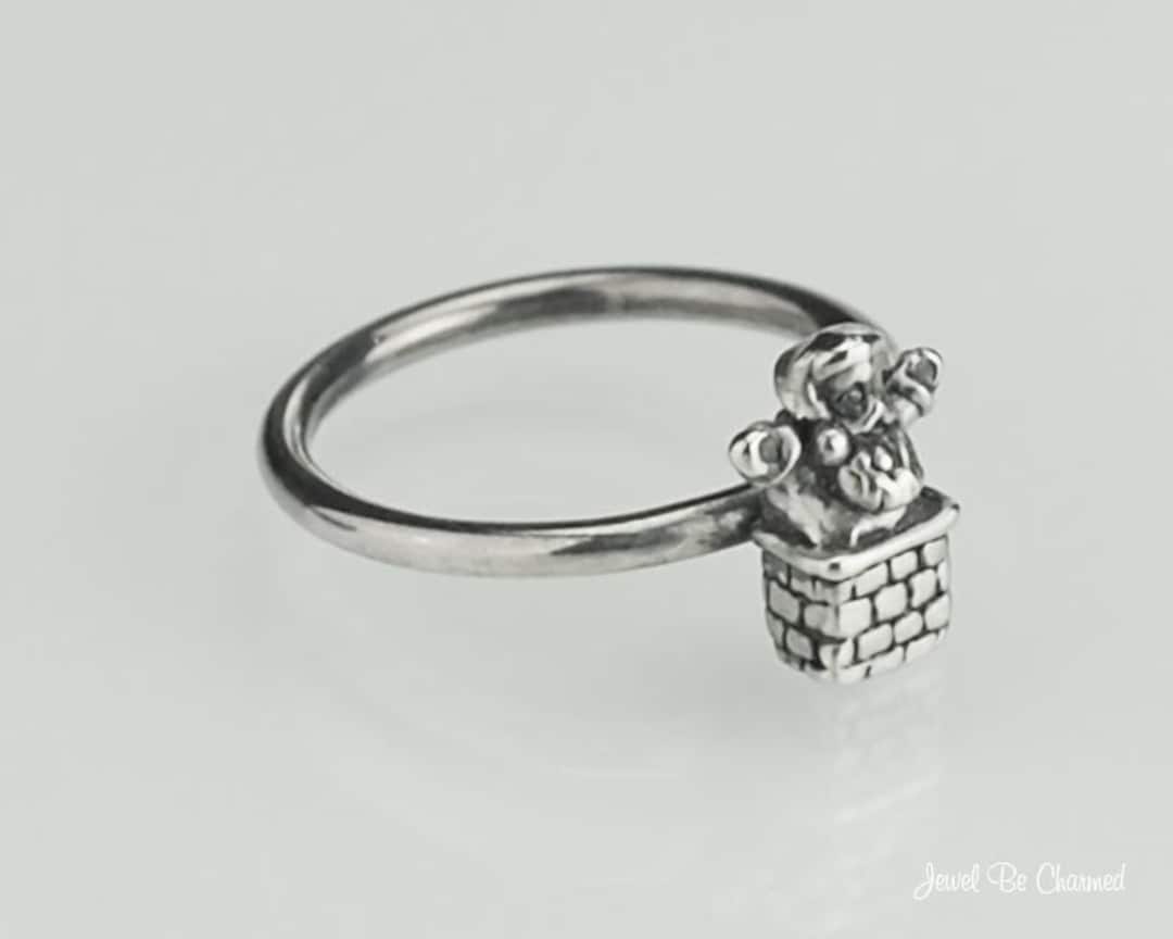 Sterling Silver Santa Claus in Chimney Ring Solid .925 Christmas Rings ...