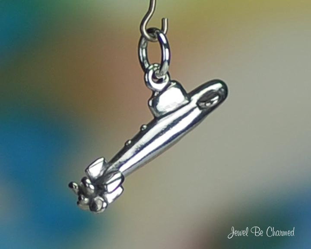 Sterling Silver Submarine Charm Navy Submersible Boat 3D Solid .925 - Etsy