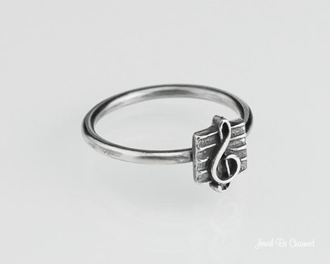 Sterling Silver Treble Clef Ring Solid .925 Music Rings Custom Sizes - Etsy