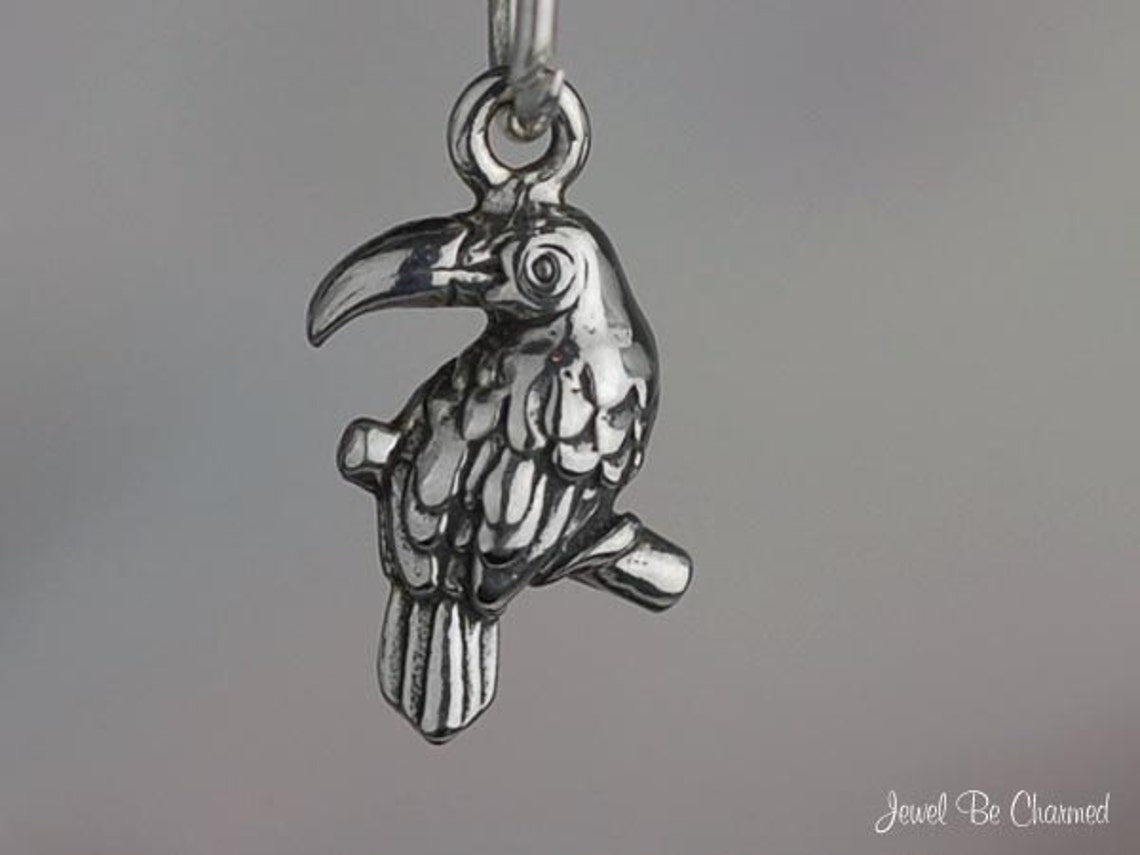 Miniature Sterling Silver Toucan Charm Toucans Tropical Tiny Solid 925 ...