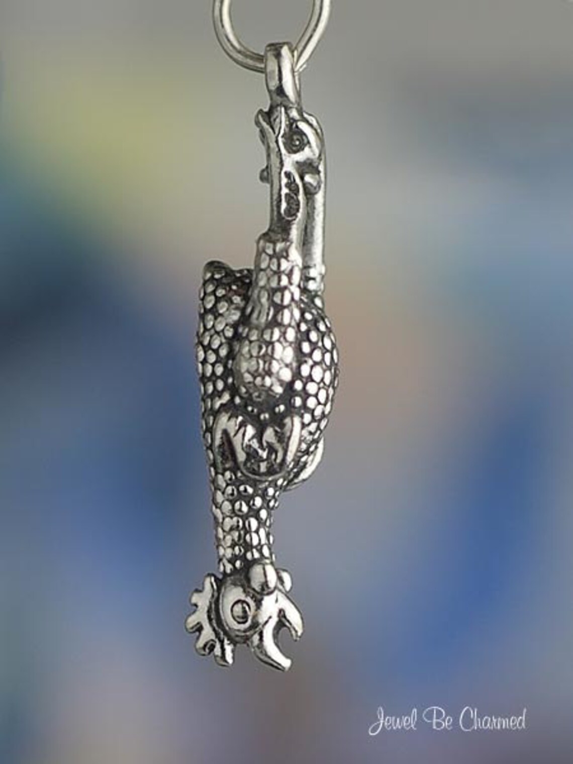 Sterling Silver Rubber Chicken Charm Comedy Joke Gag Gift 3D Solid 925 ...