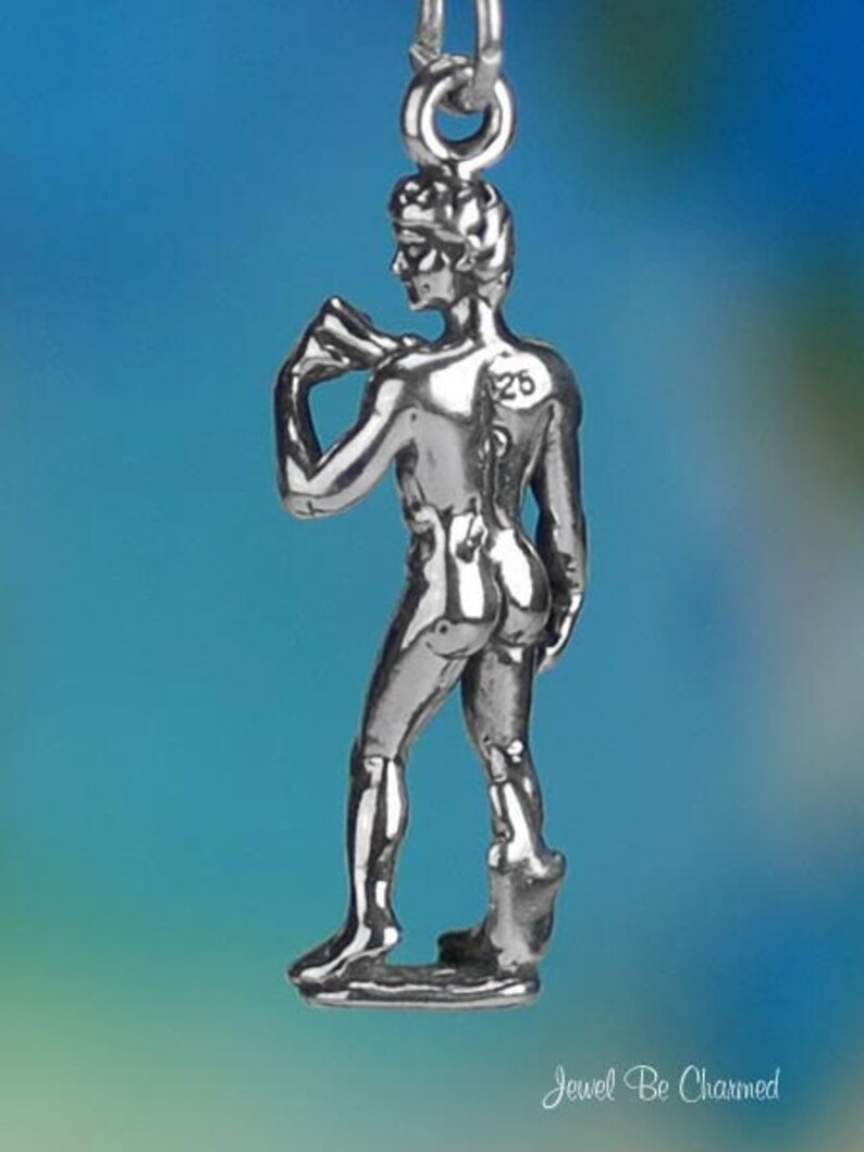 Sterling Silver Statue of David Charm Michelangelo Art 3D Solid .925 - Etsy