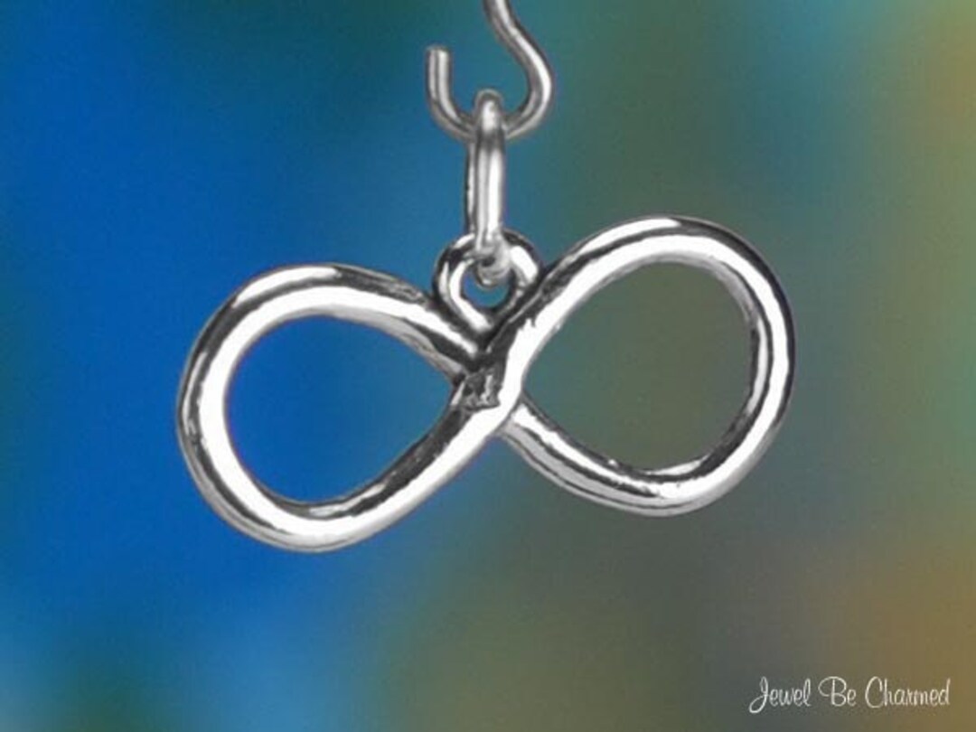 Sterling Silver Infinity Symbol Charm Lemniscate Infinite 3D Solid 925 ...