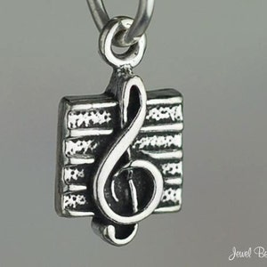 Miniature Music Charm Sterling Silver Treble Clef Musician Song Tiny - Etsy