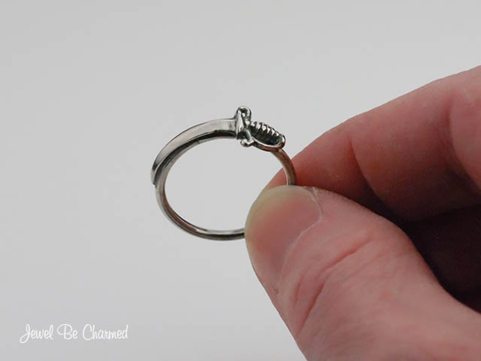 Sterling Silver Sword Ring or Dagger Ring Solid 925 Weapon Custom Size ...