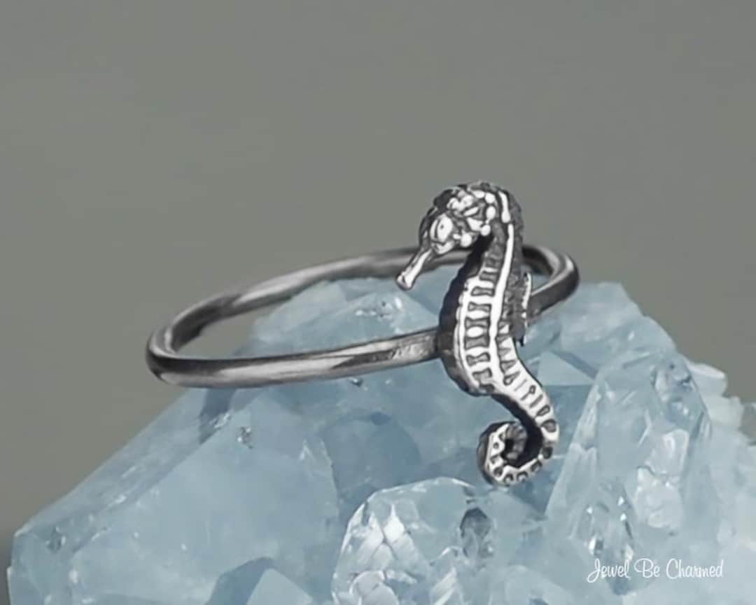 Sterling Silver Seahorse Ring Solid .925 Beach Ocean Ring Custom Sizes ...