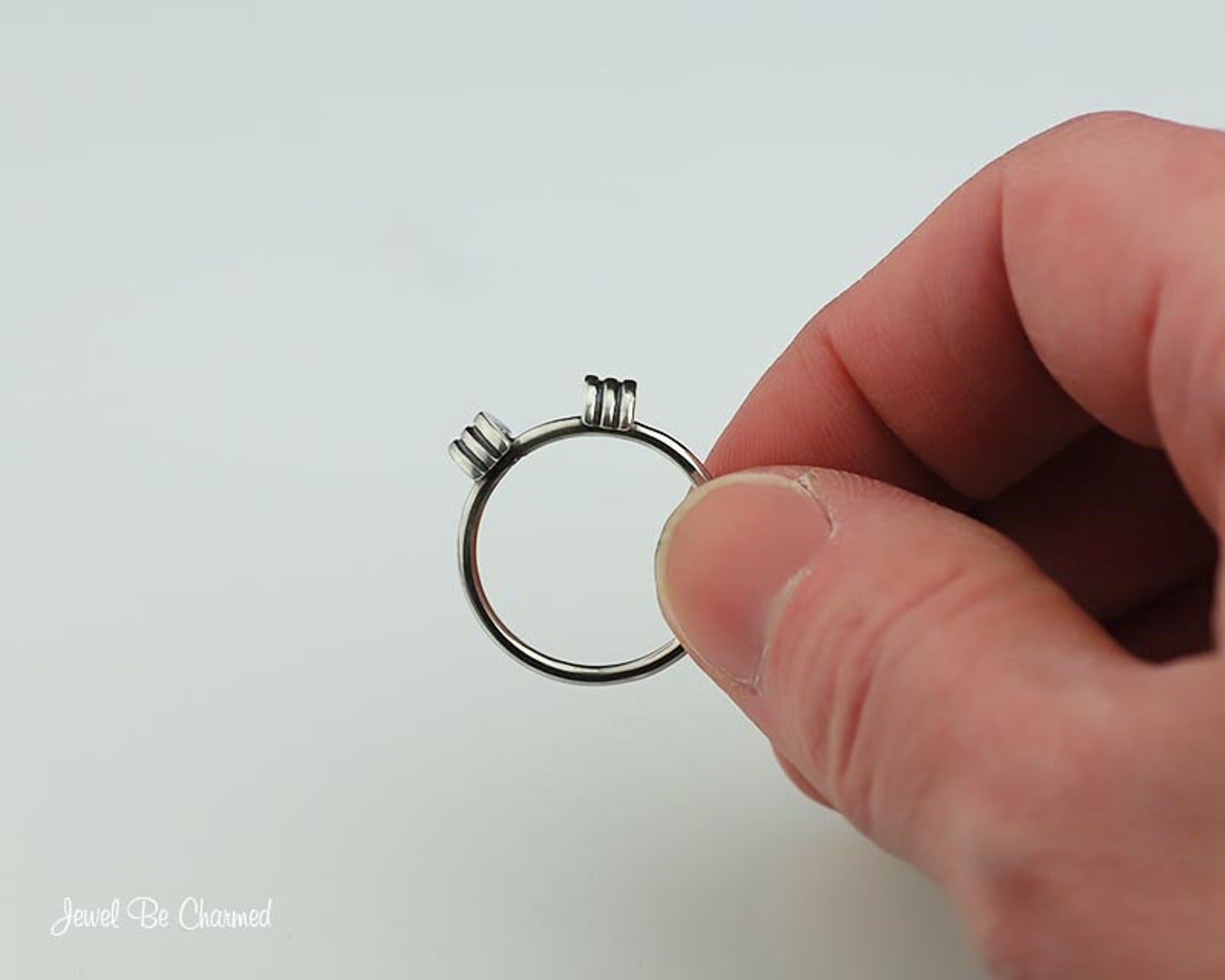 Sterling Silver Barbell Ring Solid .925 Weightlifting Ring - Etsy